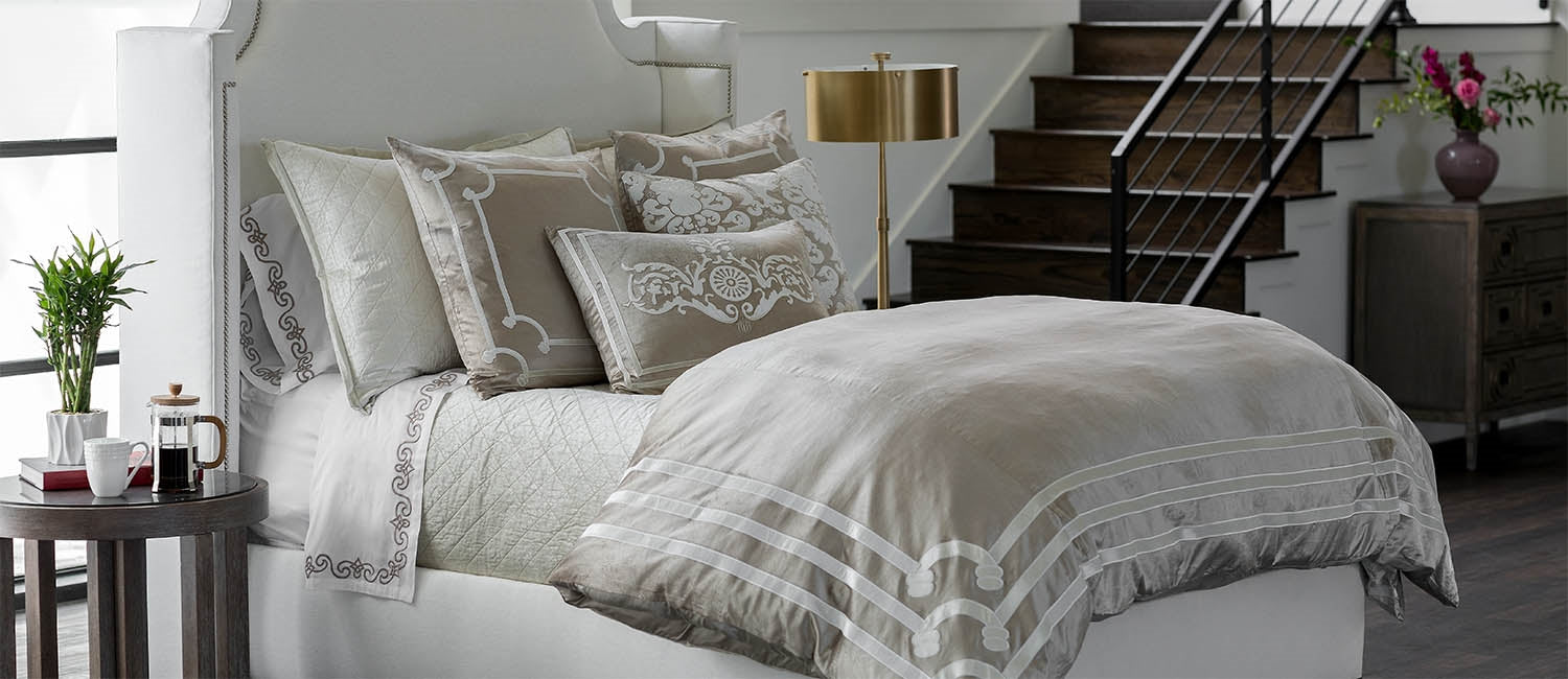 Angie Champagne Velvet Bedding Collection by Lili Alessandra