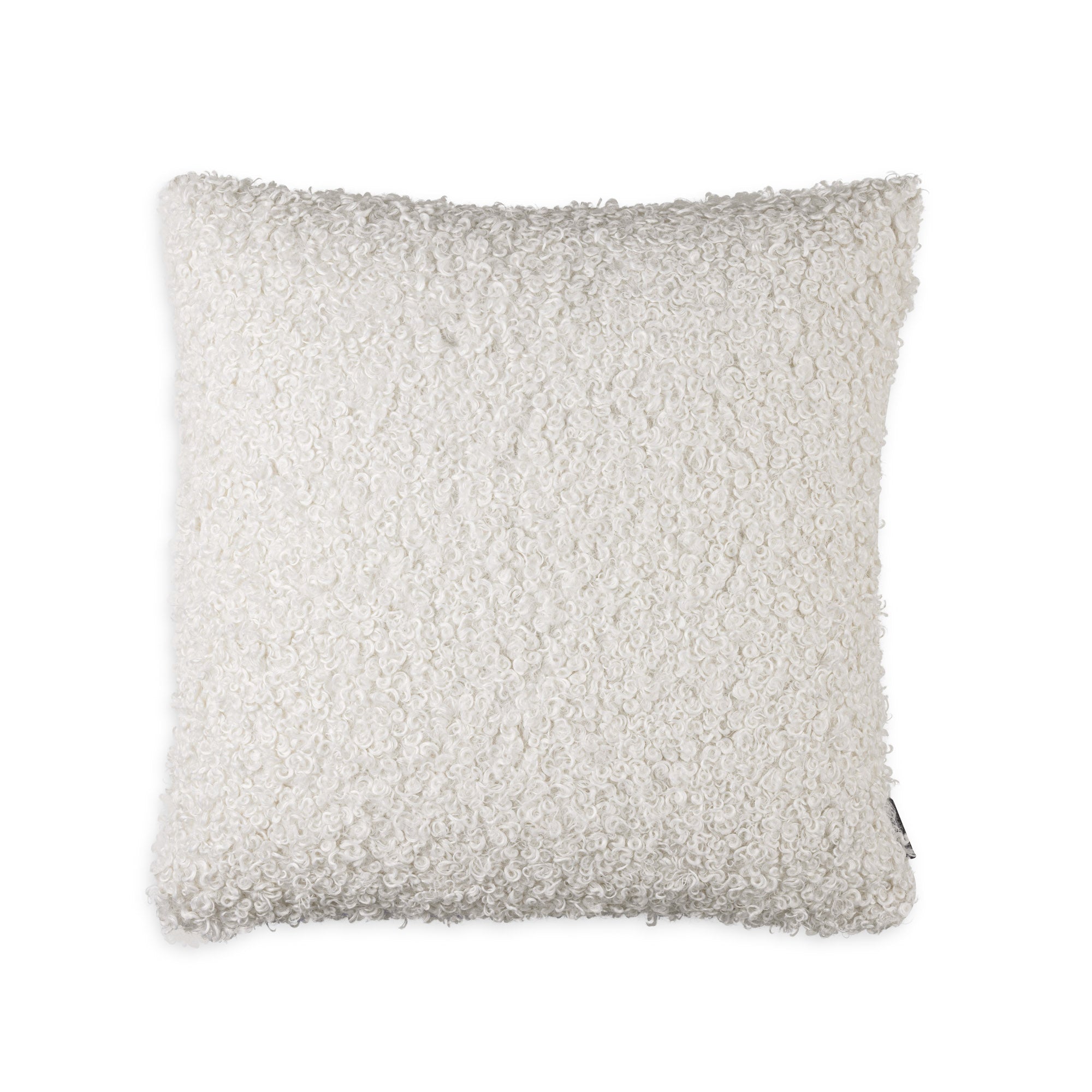 Curley Marshmallow Small Square Pillow (22x22) by Lili Alessandra