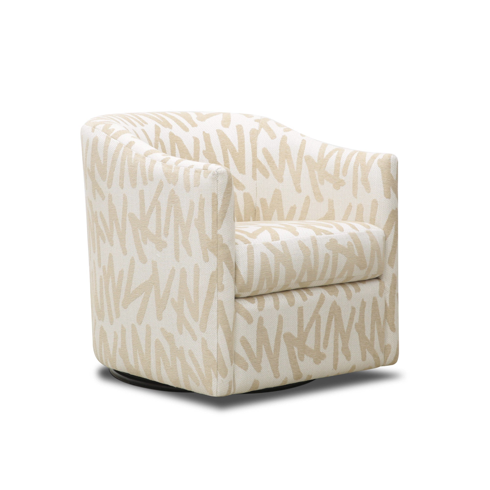 Monaco Swivel Chair Tolentino Alabaster by Lili Alessandra