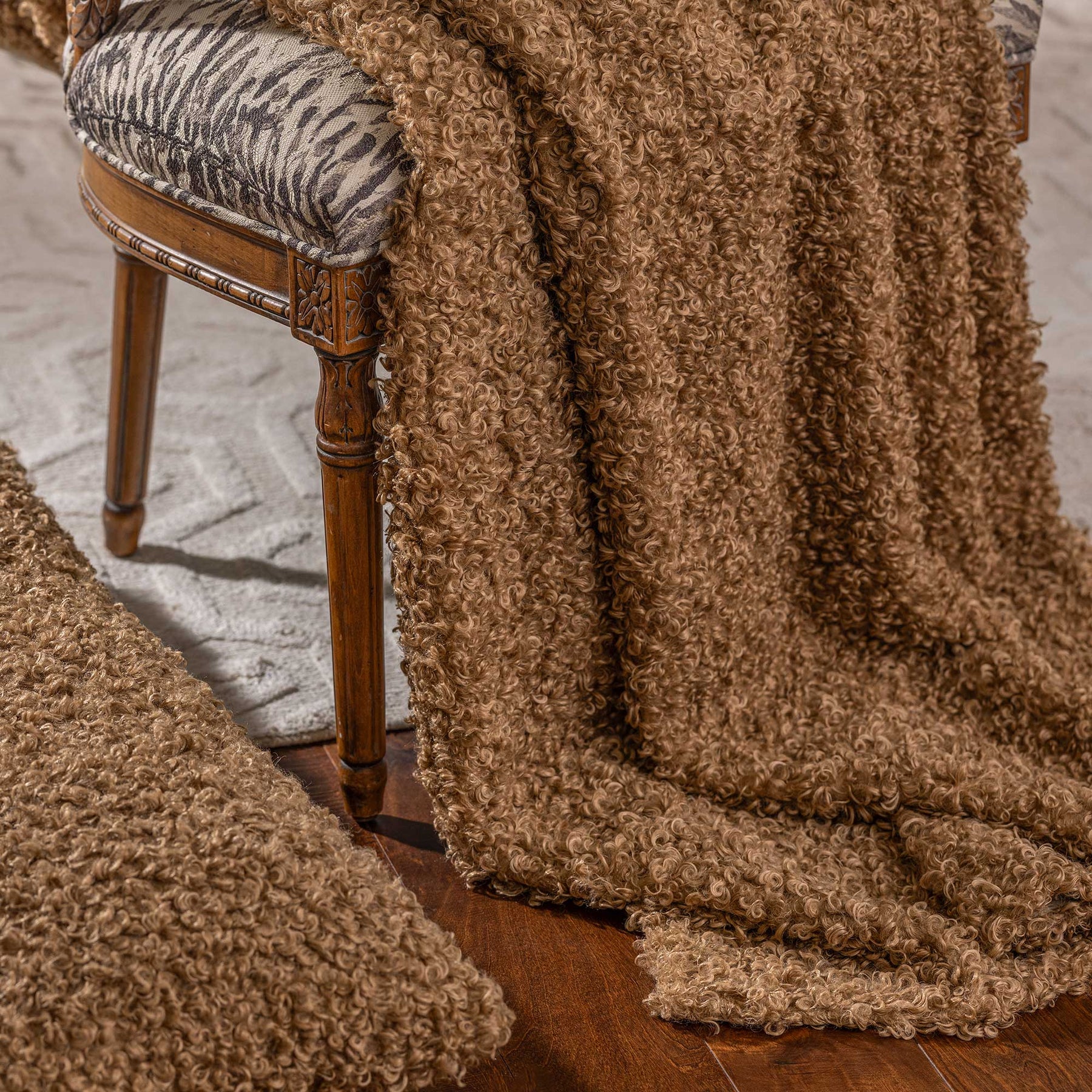 Curley Throw Camel Faux Fur (42x98) by Lili Alessandra