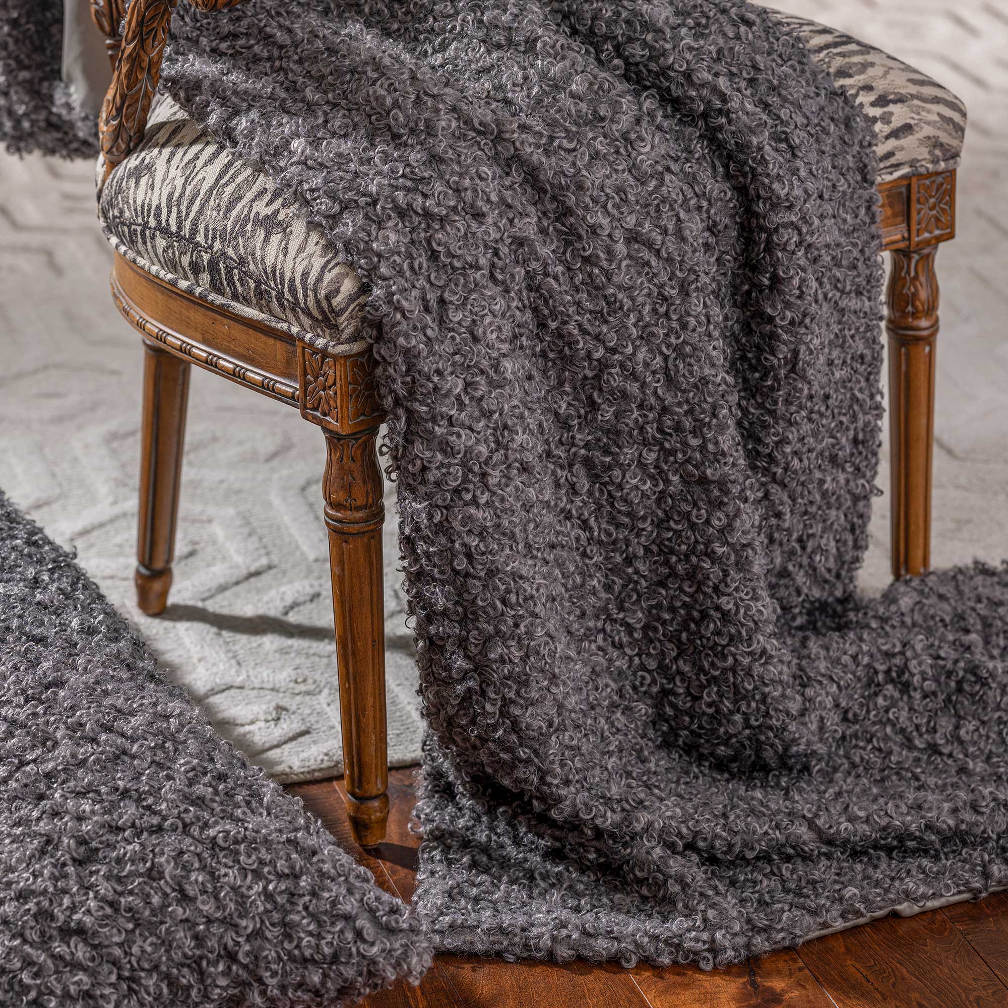 Curley Throw Sable Faux Fur (42x98) by Lili Alessandra