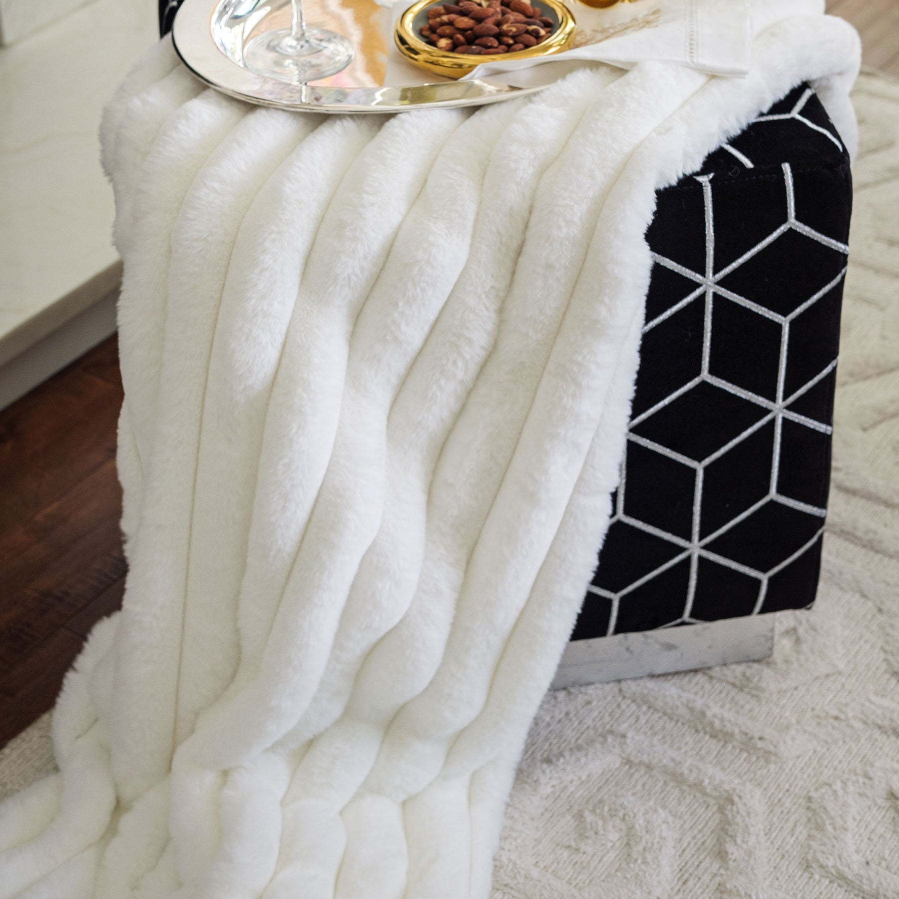 Mondo Ivory Luxe Throw (42x98) by Lili Alessandra