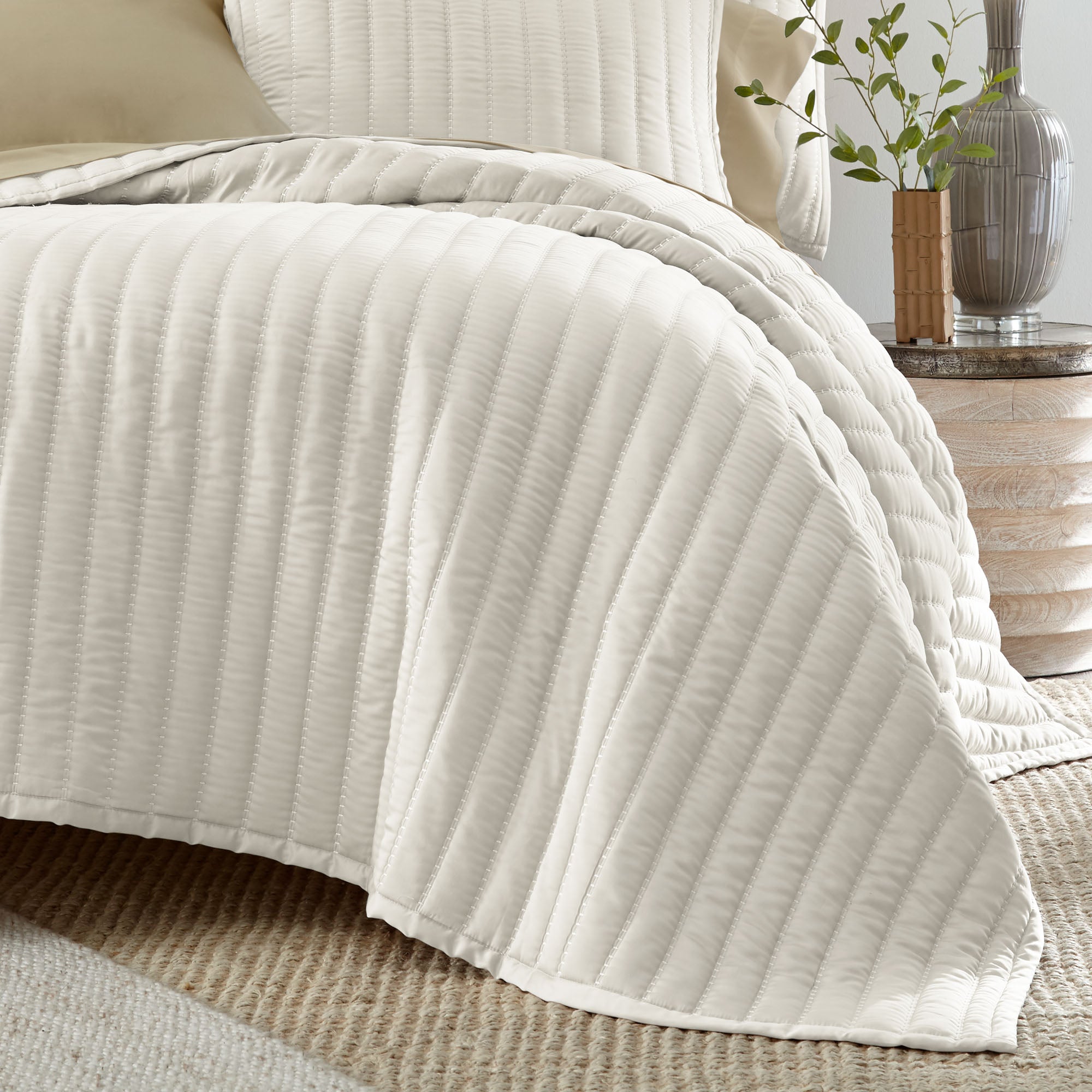 Urban Bamboo Ivory Coverlet Queen 96x98 by Lili Alessandra